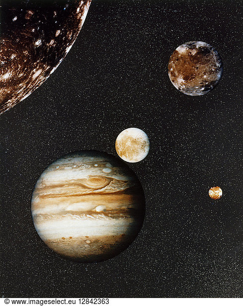 JUPITER AND MOONS JUPITER AND MOONS, 1979. Voyager 1 photographs of ... JUPITER AND MOONS JUPITER AND MOONS, 1979. Voyager 1 photographs of ...
