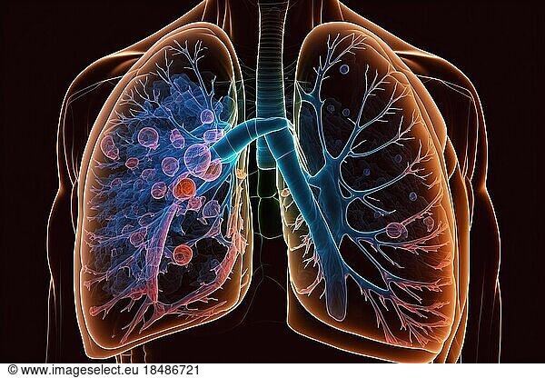 Schematic Representation Of A Lung With Bronchi And Bronchioles As Well As Expression Of A